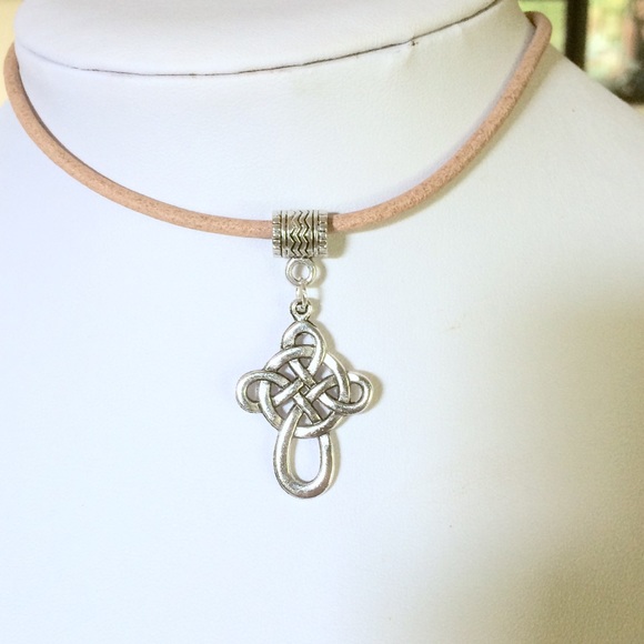 Jewelry | Celtic Cross Leather Choker Necklace | Poshmark